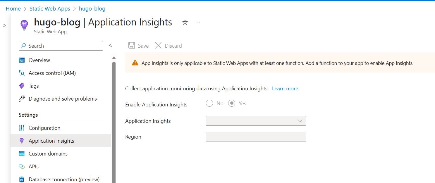 Hugo on Azure Static Web Apps を Application Insights で監視し隊 – クラウドを勉強し隊